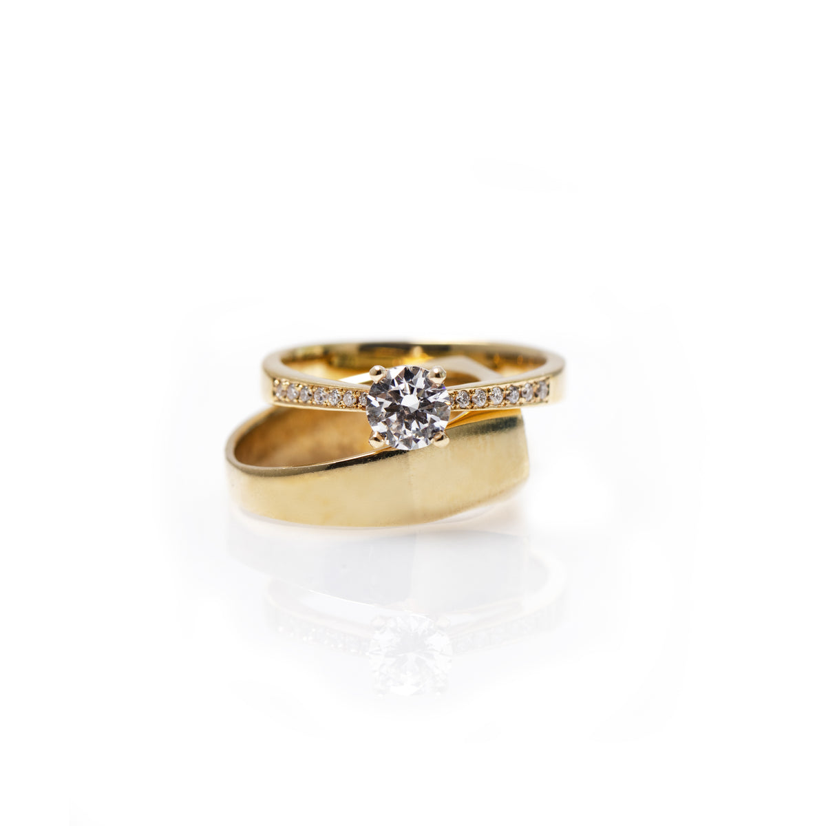 jeanne - 14k gold & diamond ring – noale jewelry